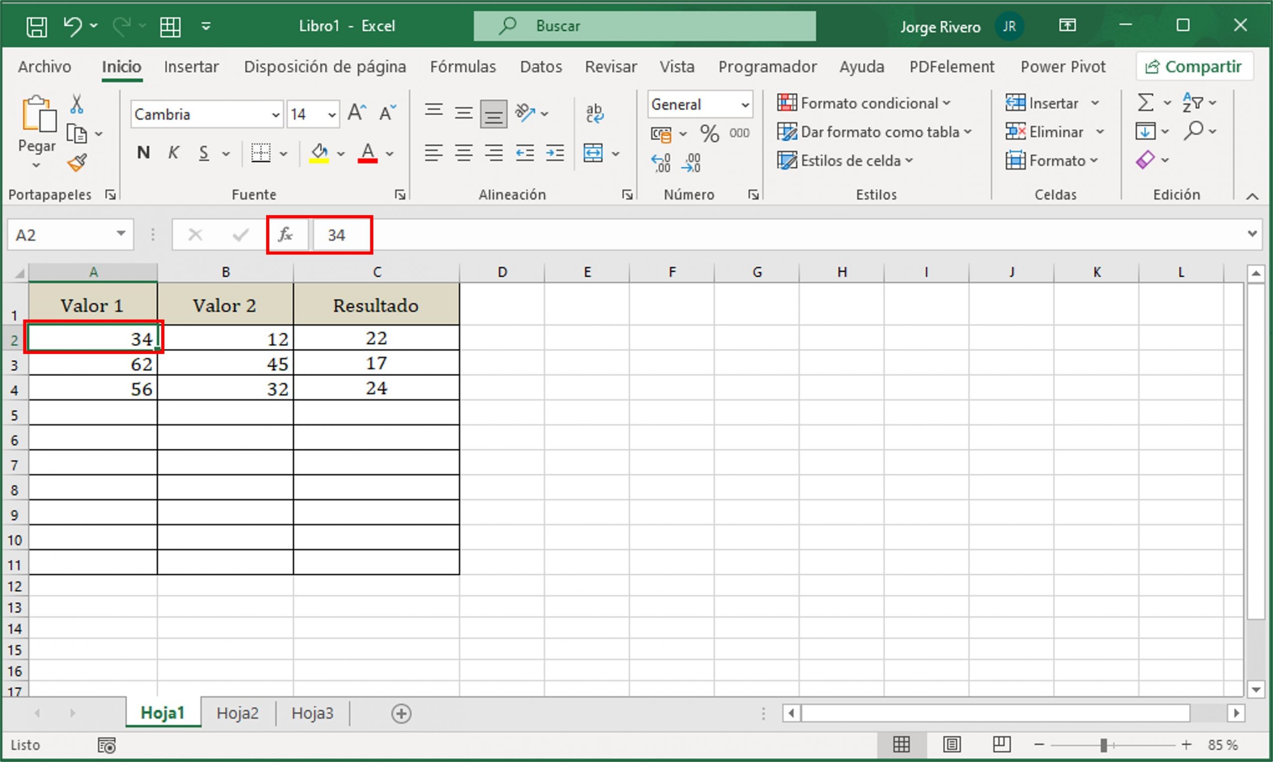 Formulas Excel
